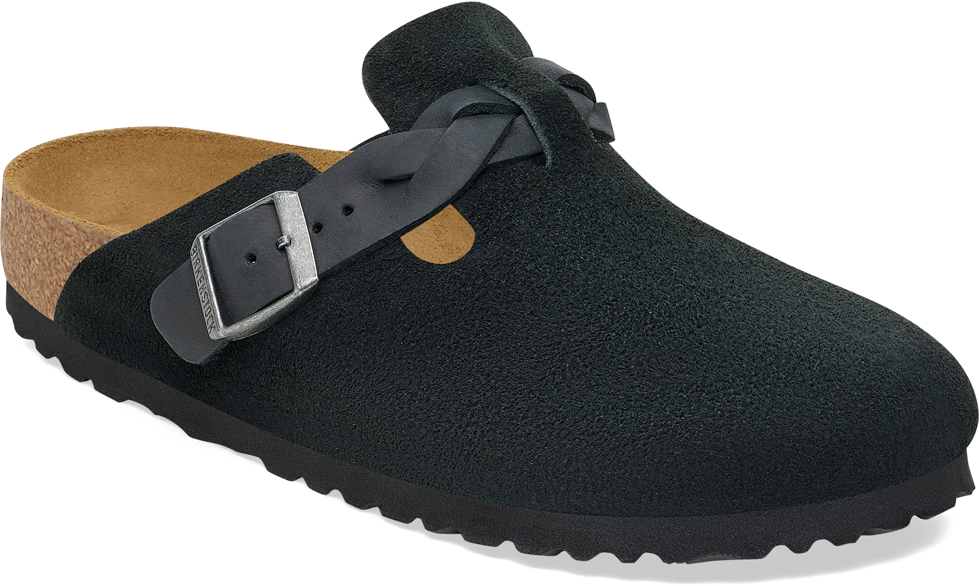 Women's Birkenstock Footwear style name Boston Braid Suede Narrow in ...