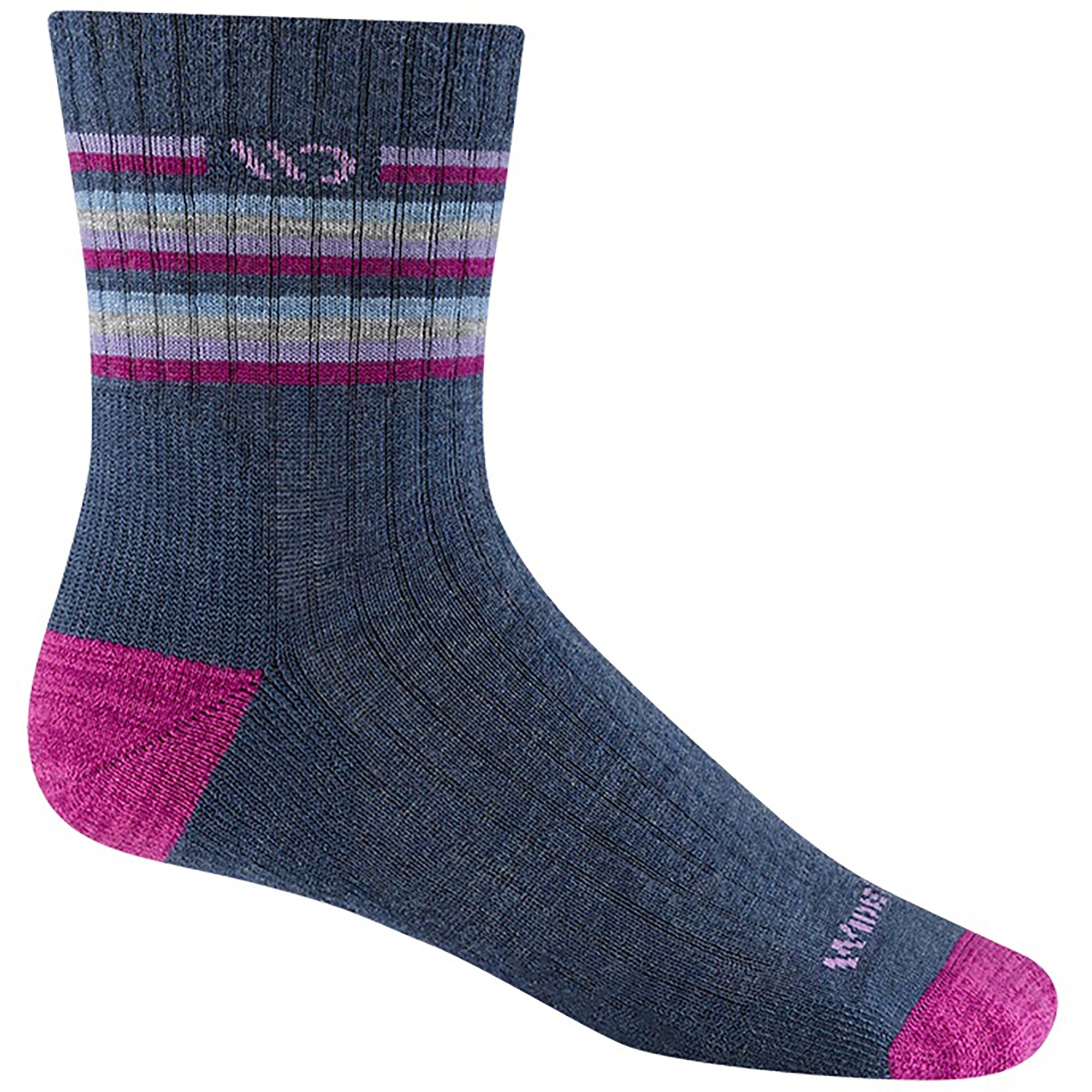 Men's Wide Open Sock style name Multi Stripe Cushion Micro Crew in ...